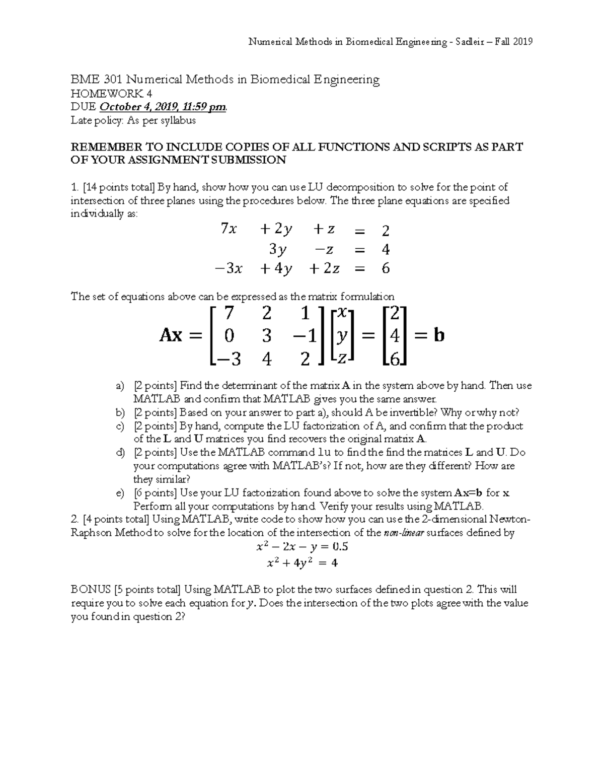 HW4 - Mandatory assignment assigned by this course. - Numerical Methods in Biomedical ...