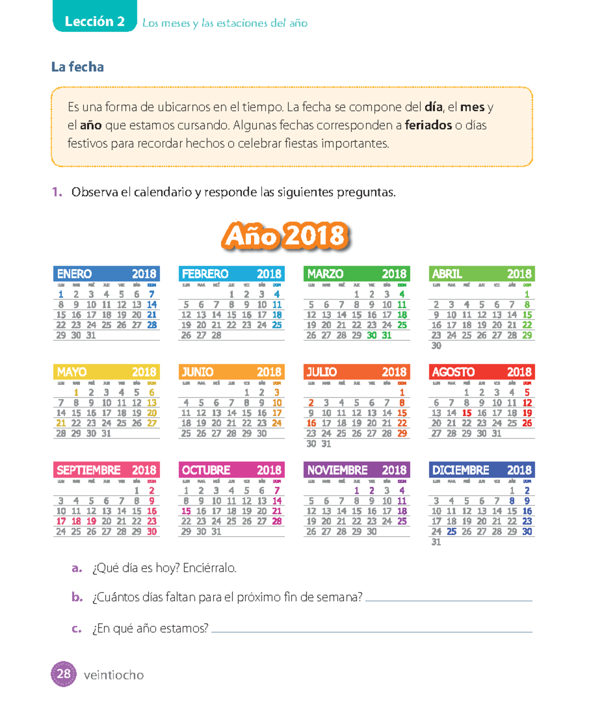 031-045 - Ksksks - Lección 2 Los meses y las estaciones del año La ...