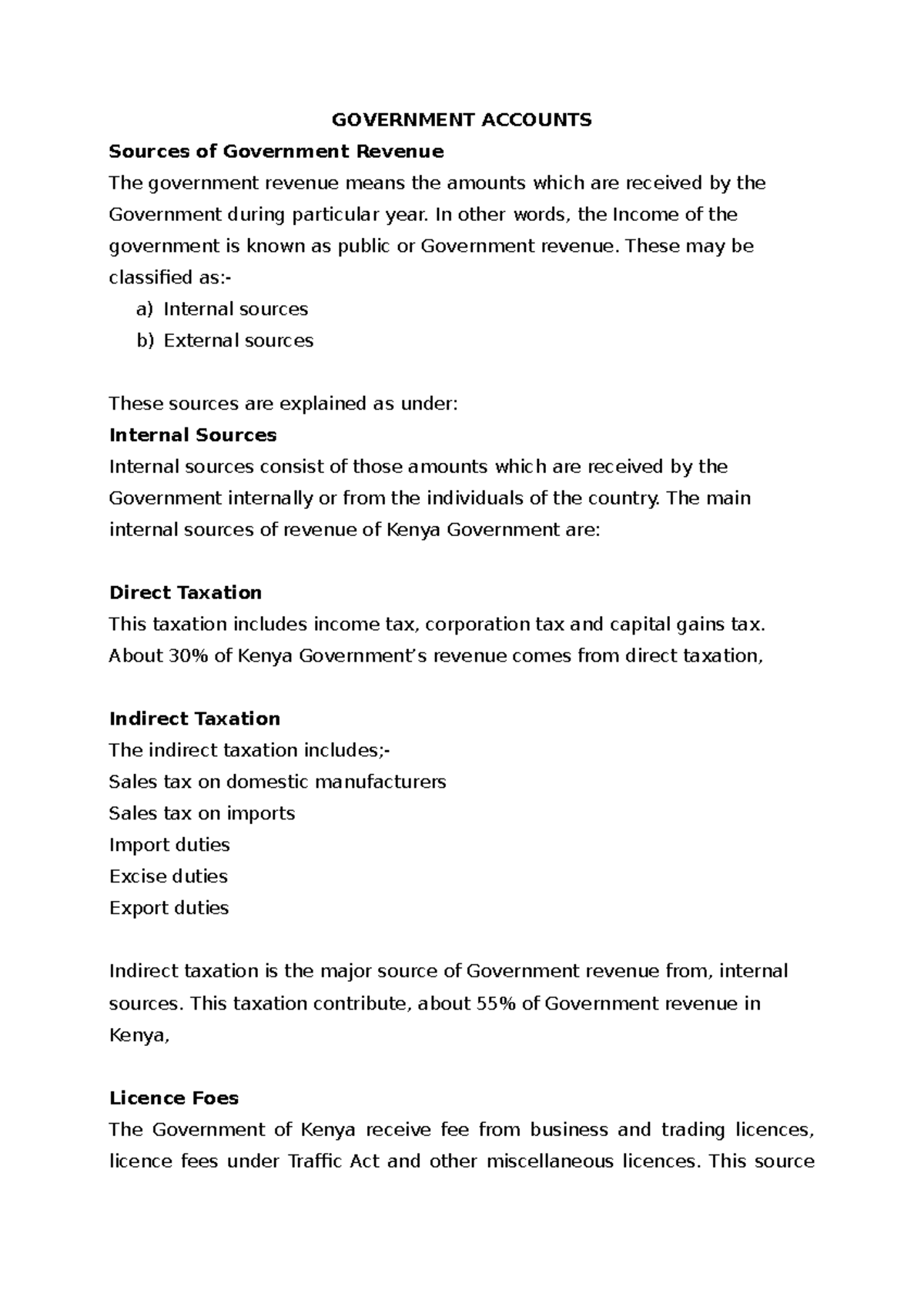 Govt acc - Public sector a/c - GOVERNMENT ACCOUNTS Sources of ...