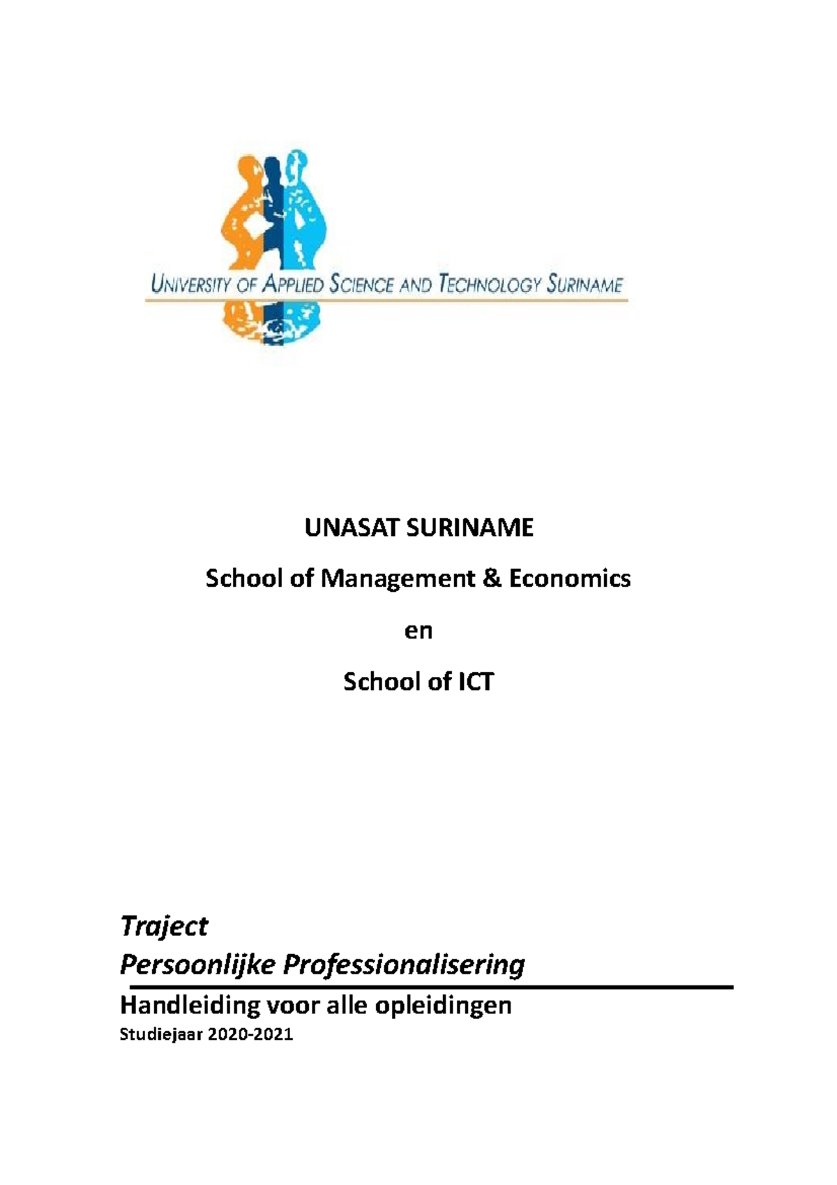 SHL PP Traject 2020-2021 - UNASAT SURINAME School of Management ...