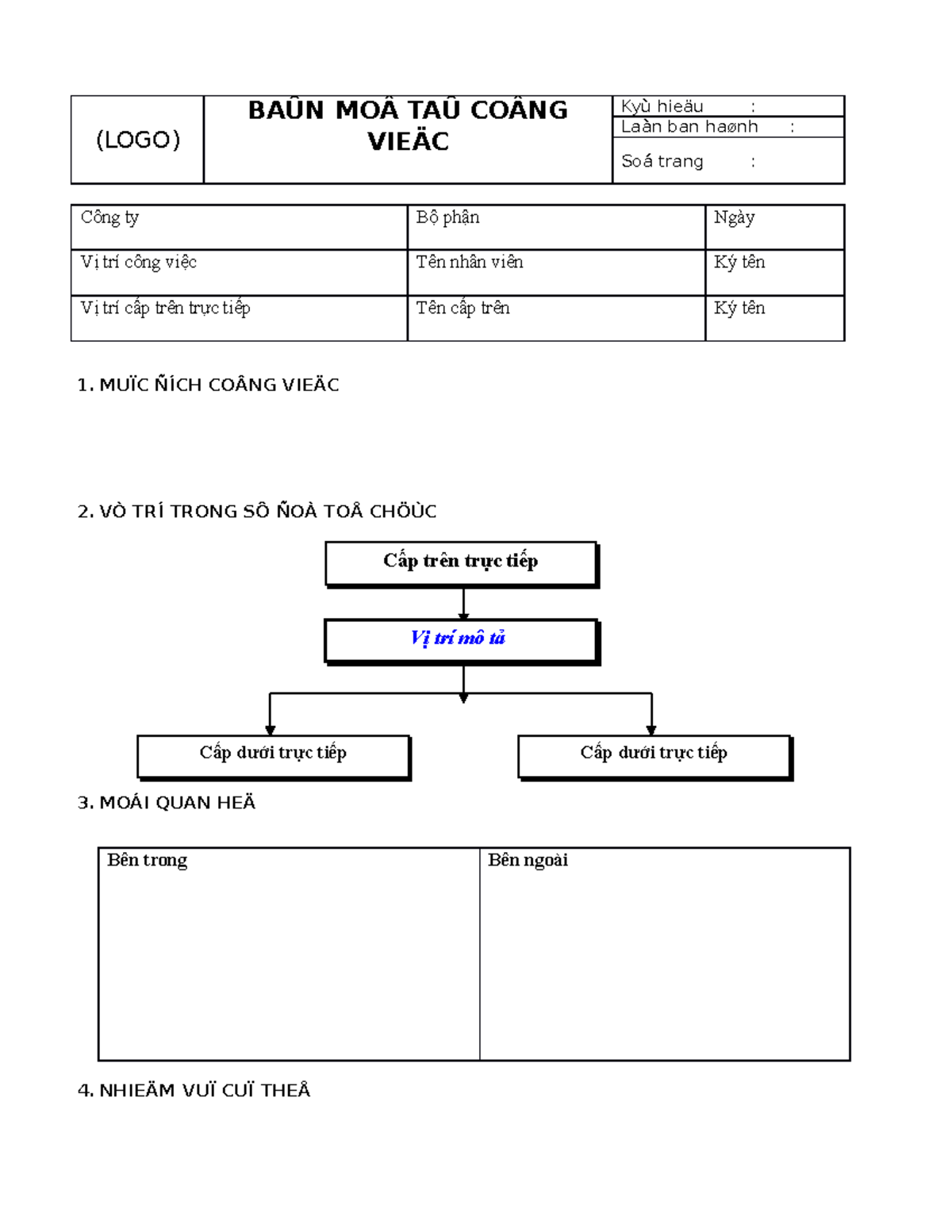 MTCV thầy Phan Quốc Tấn - (LOGO) BAÛN MOÂ TAÛ COÂNG VIEÄC Kyù hieäu ...