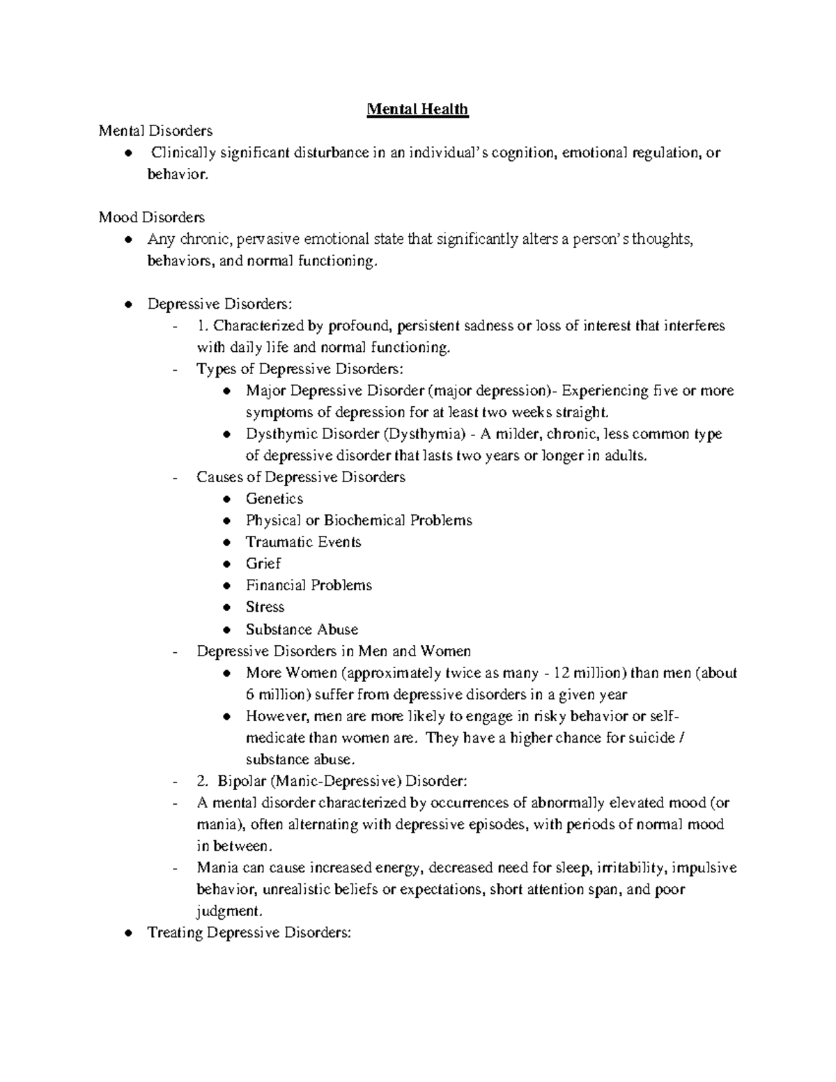 Mental Health - Taken under Dr. Casebolt and Dr. Andrews, passed the ...