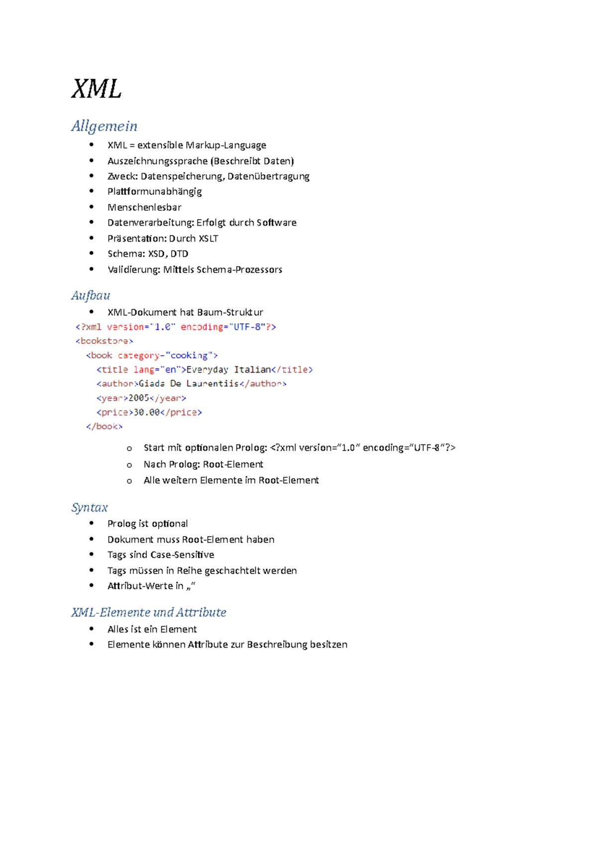 XML - DTD oder XSD) XML-„Module“ DOM DOM = Document Object Model ...