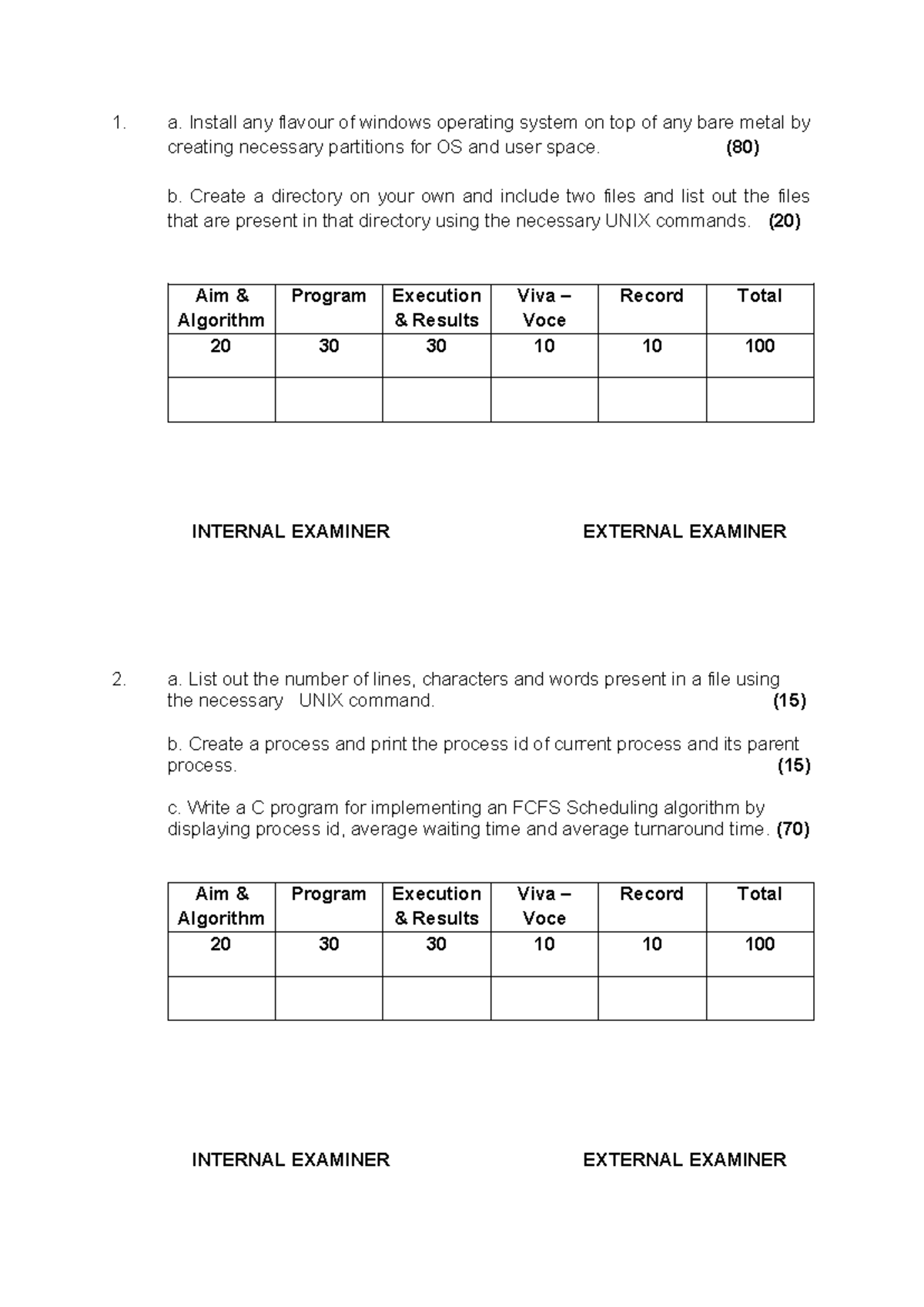 CS3461 - OS Lab QP - lab qp - a. Install any flavour of windows ...