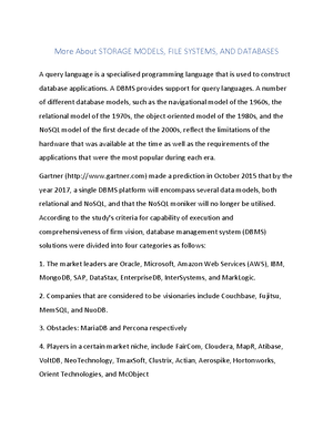 Storage Models - STORAGE MODELS, FILE SYSTEMS, AND DATABASES Storage ...