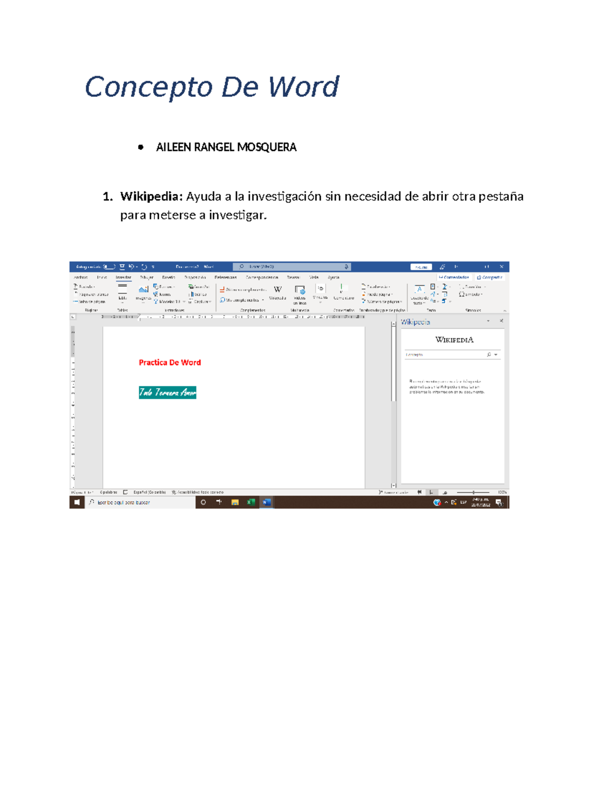 Concepto de word - TRABAJO - Concepto De Word AILEEN RANGEL MOSQUERA ...