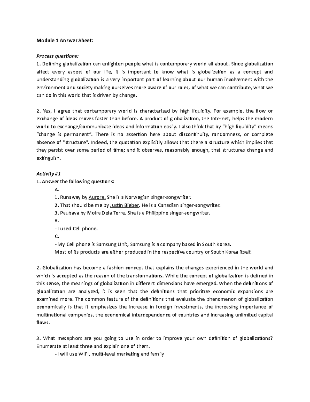 1 - module activity - Bachelor of Secondary Education - PUP - Studocu