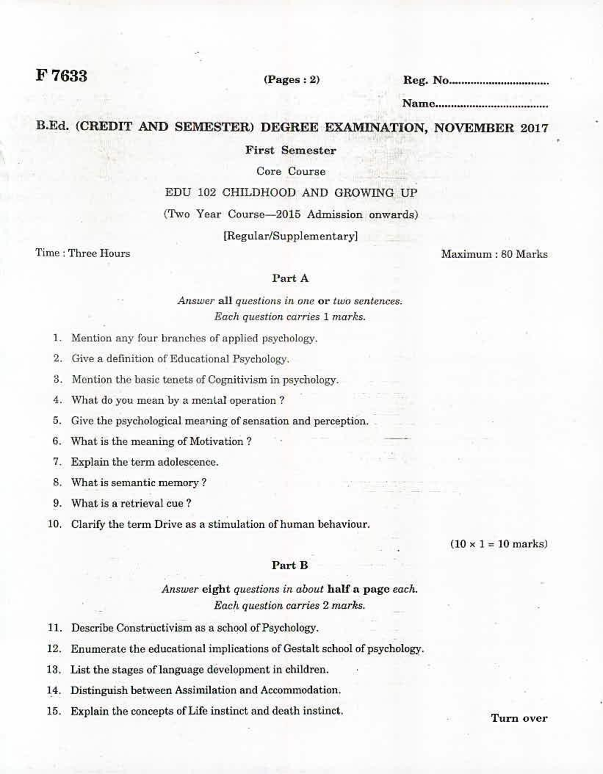 Edu 102 - Childhood and Growing Up November 2017 - F 7 6 3 3 ( P a g e ...