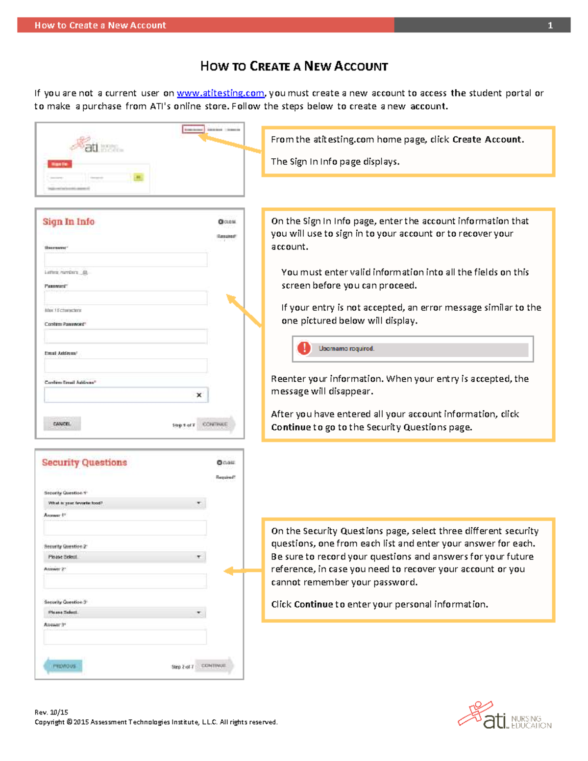 Create ATI account-1-1 - Rev. 10/ HOW TO CREATE A NEW ACCOUNT If you ...