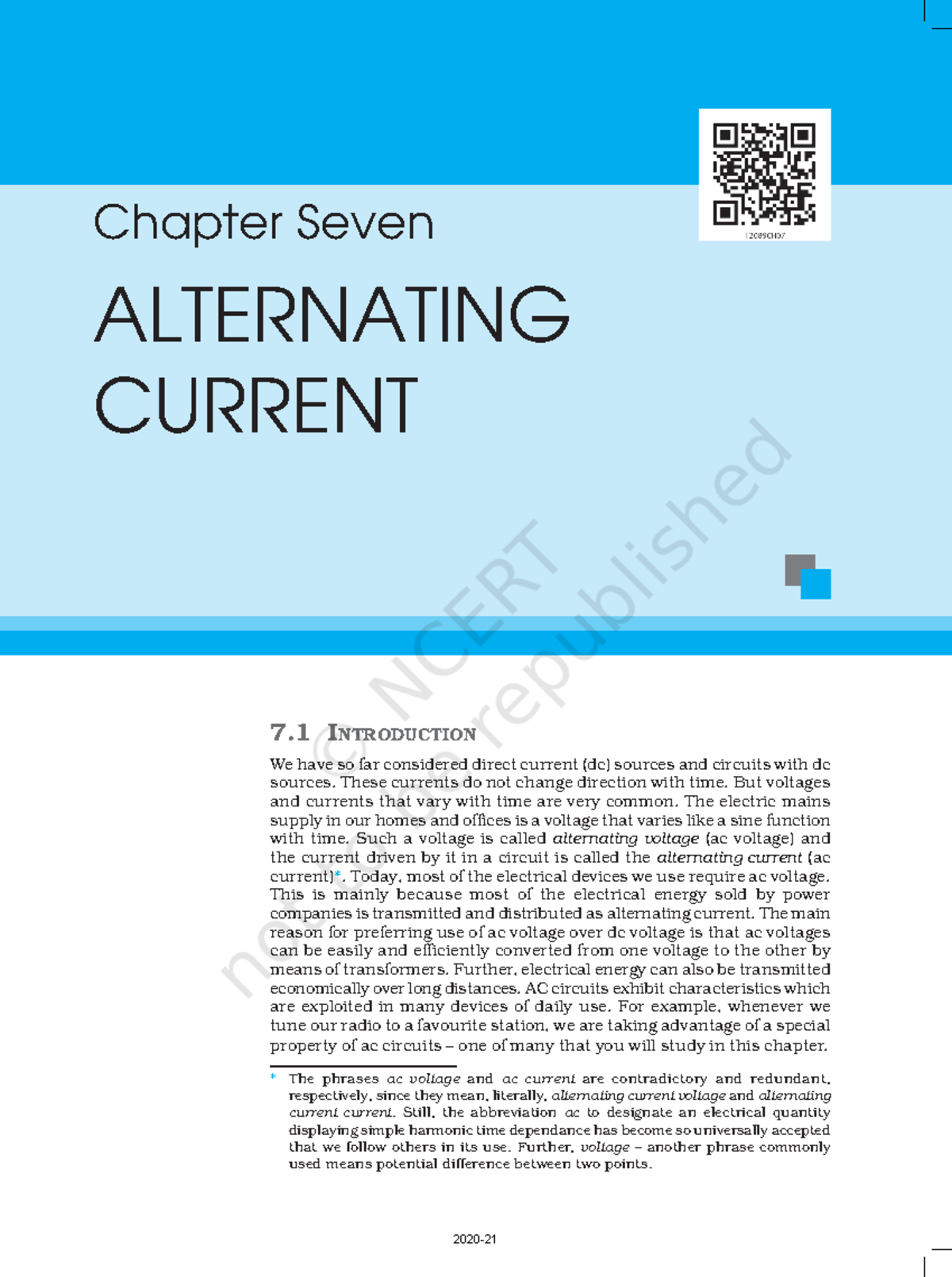 Leph107 - Ncert class 12 physics text book part 1 - 7 INTRODUCTION We ...