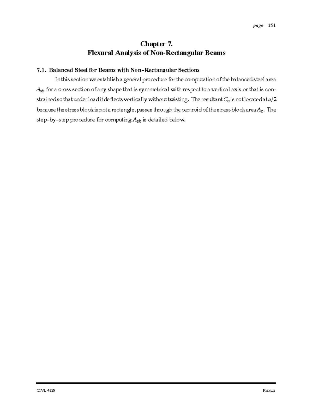 Chapter 7 Flexural Analysis of Non-Rectangular Beams - page 151 Chapter ...