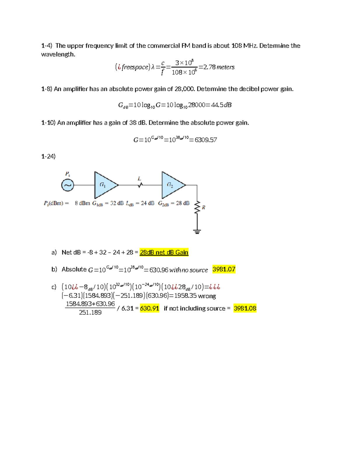 Fantozzi EET3620 Homework 1 - 1-4) The upper frequency limit of the commercial FM band is about ...