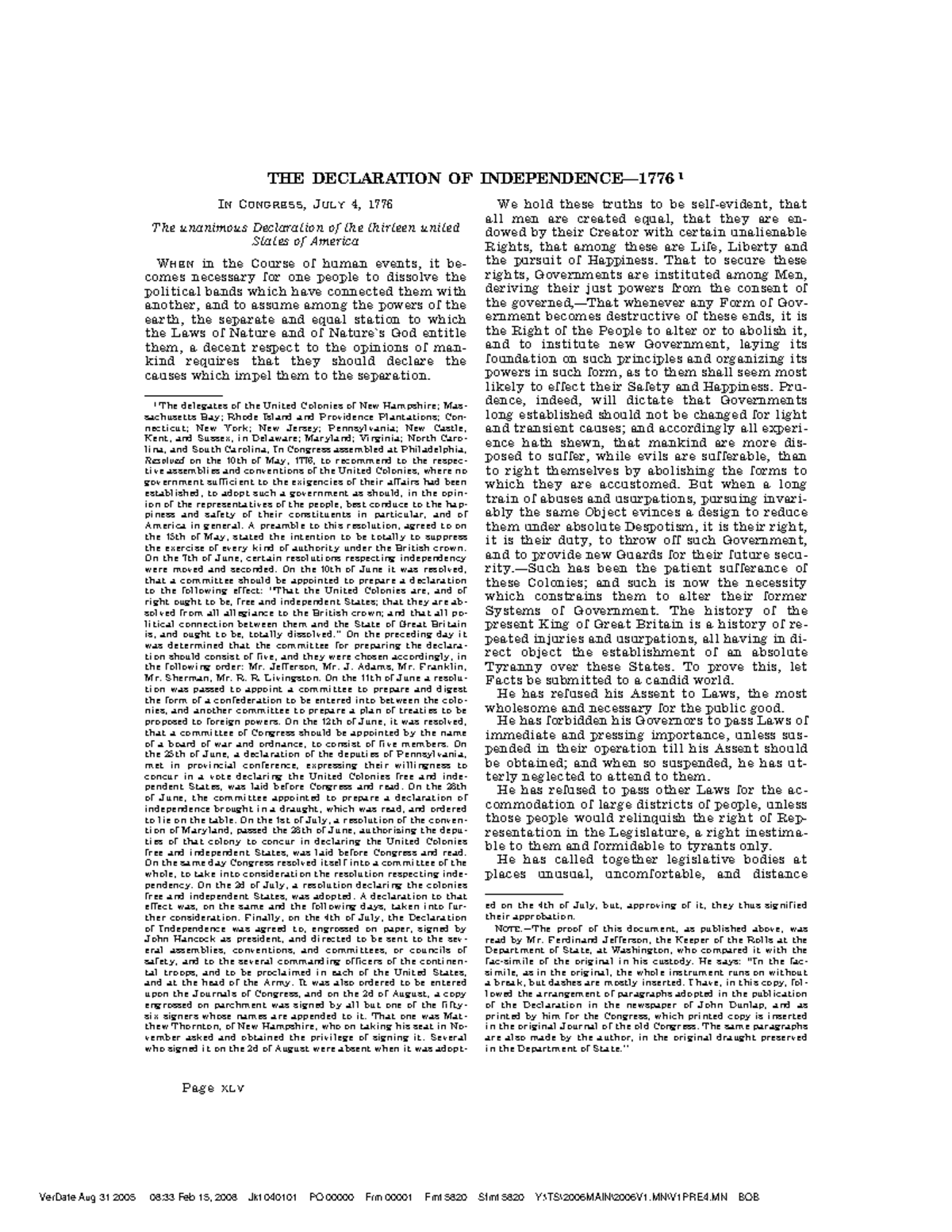 US Declaration of Independence Document Analysis 2021 2022 2023 ...