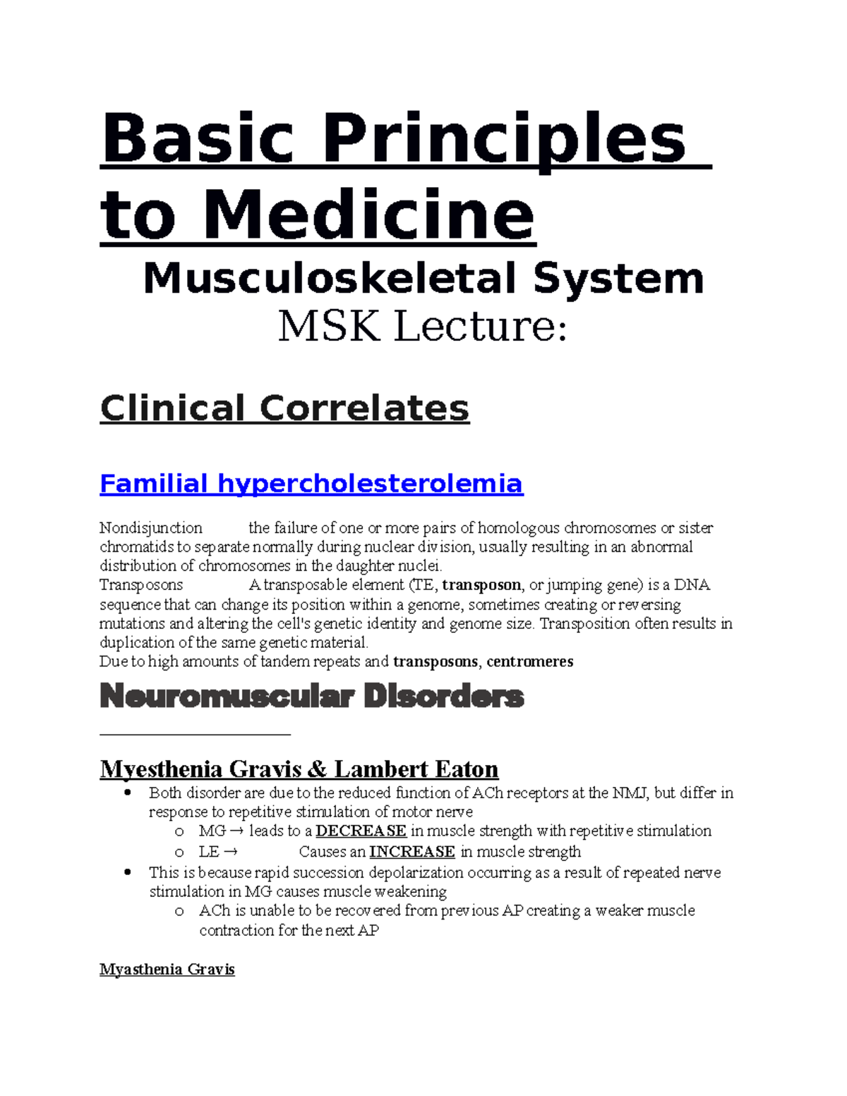 MSK Exam Review - MSK Exam Notes - Basic Principles to Medicine ...