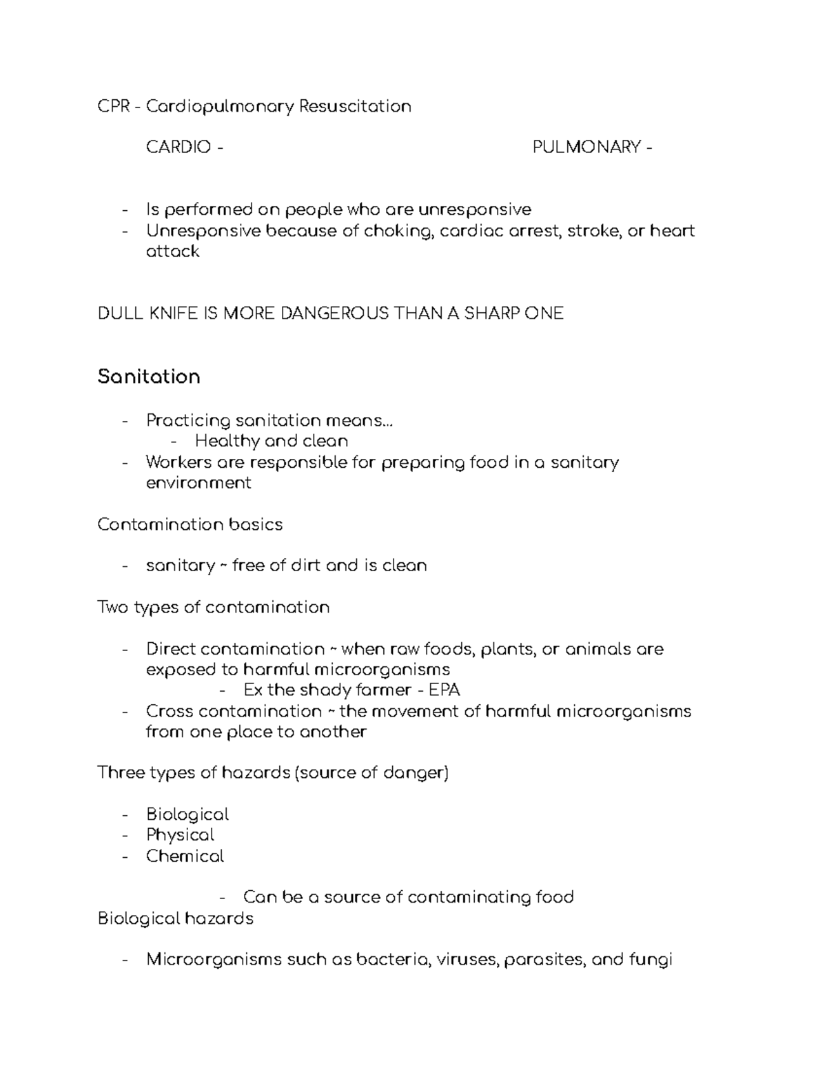 Culinary notes- CPR - Cardiopulmonary Resuscitation CARDIO - PULMONARY ...