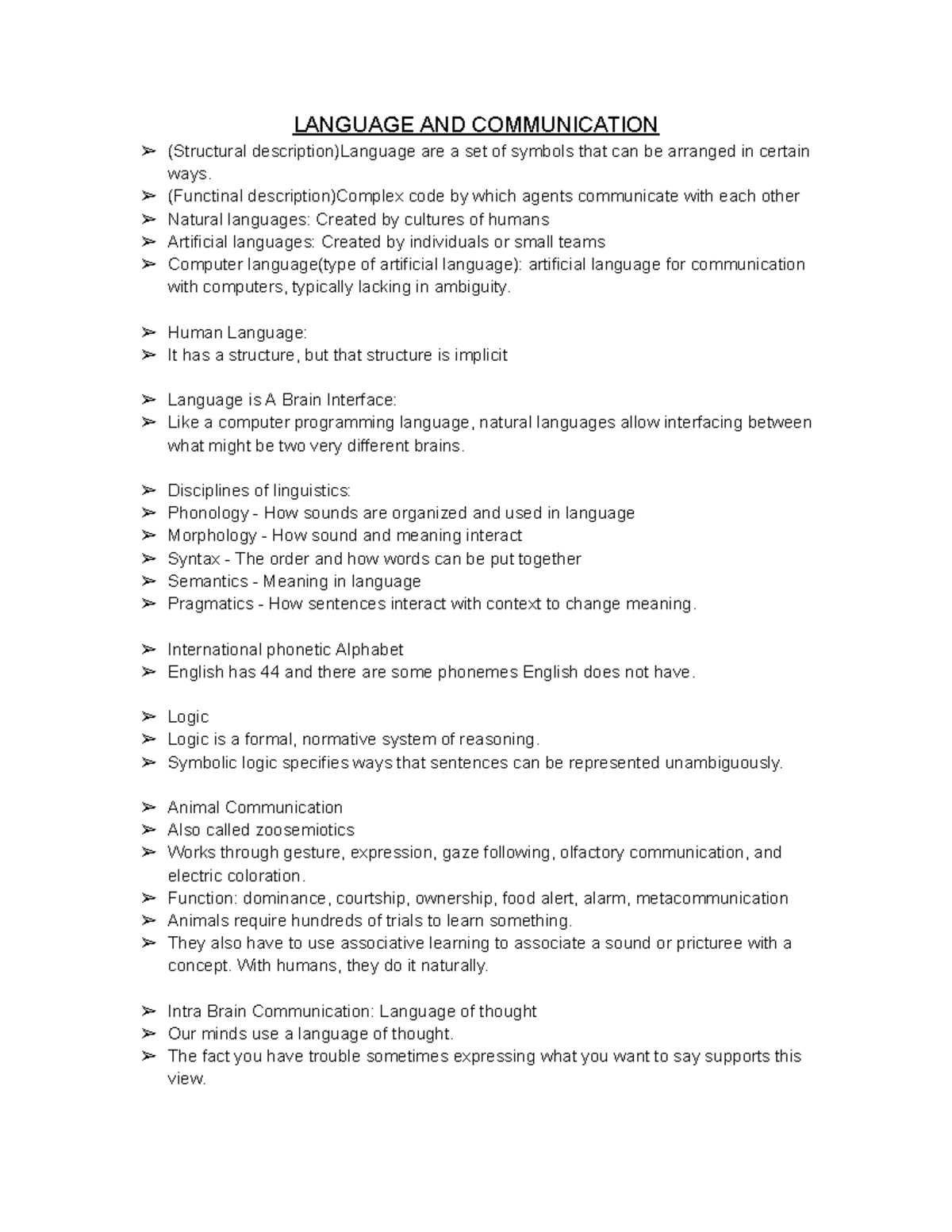 CGSC Lecture 7 - Readings - LANGUAGE AND COMMUNICATION (Structural ...