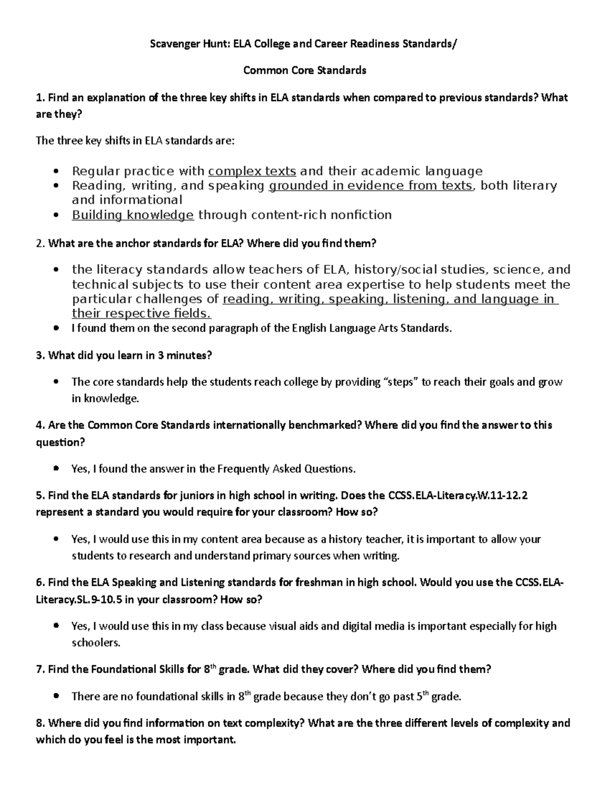 Scavenger Hunt- SEC 345 - Scavenger Hunt: ELA College and Career ...