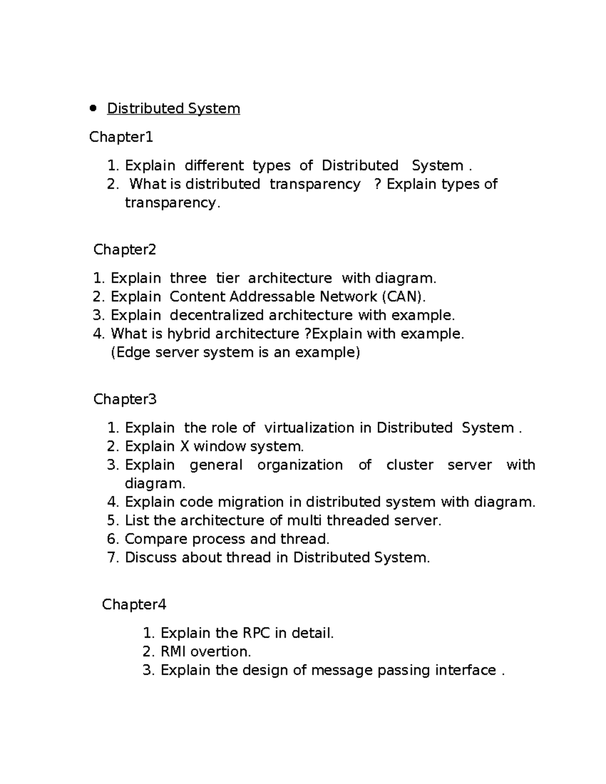Distributed system imp question sets - Distributed System Chapter 1 ...