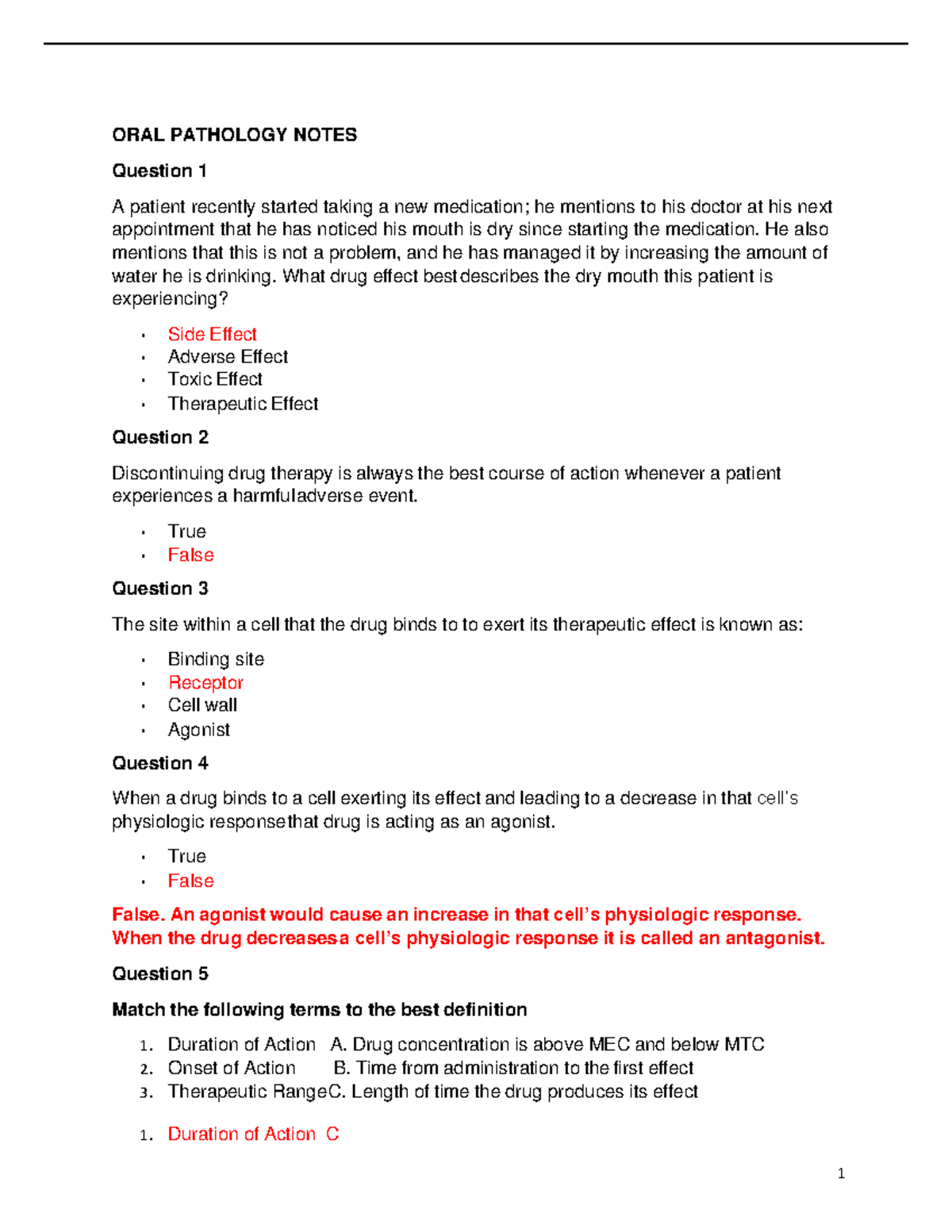 General Pathology notes Lesson 2.docx - ORAL PATHOLOGY NOTES Question 1 ...