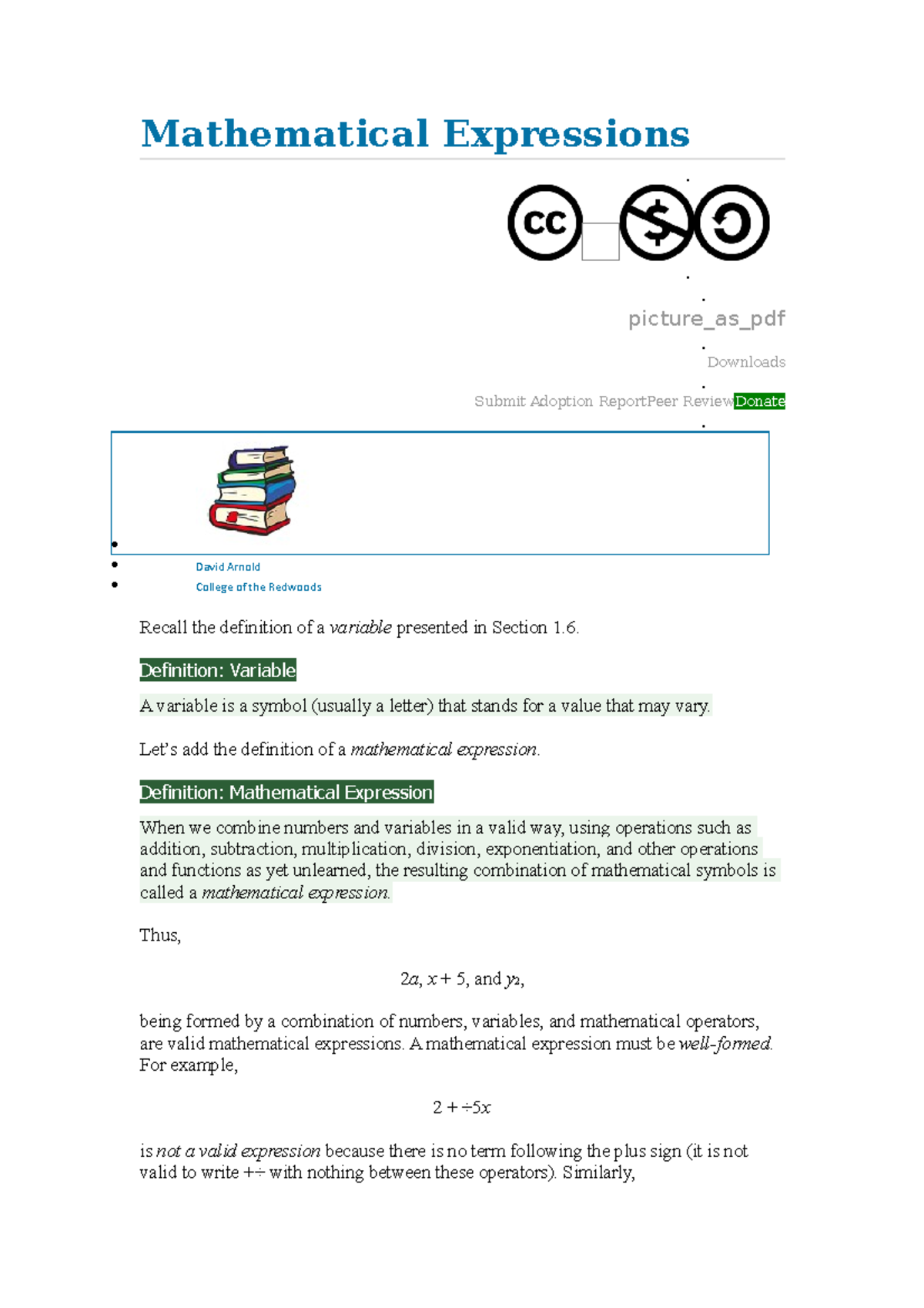 Mathematical Expressions - . . picture_as_pdf . Downloads . Submit ...