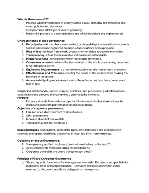 Module 2 – Introduction TO Corporate Governance - Module 2 ...