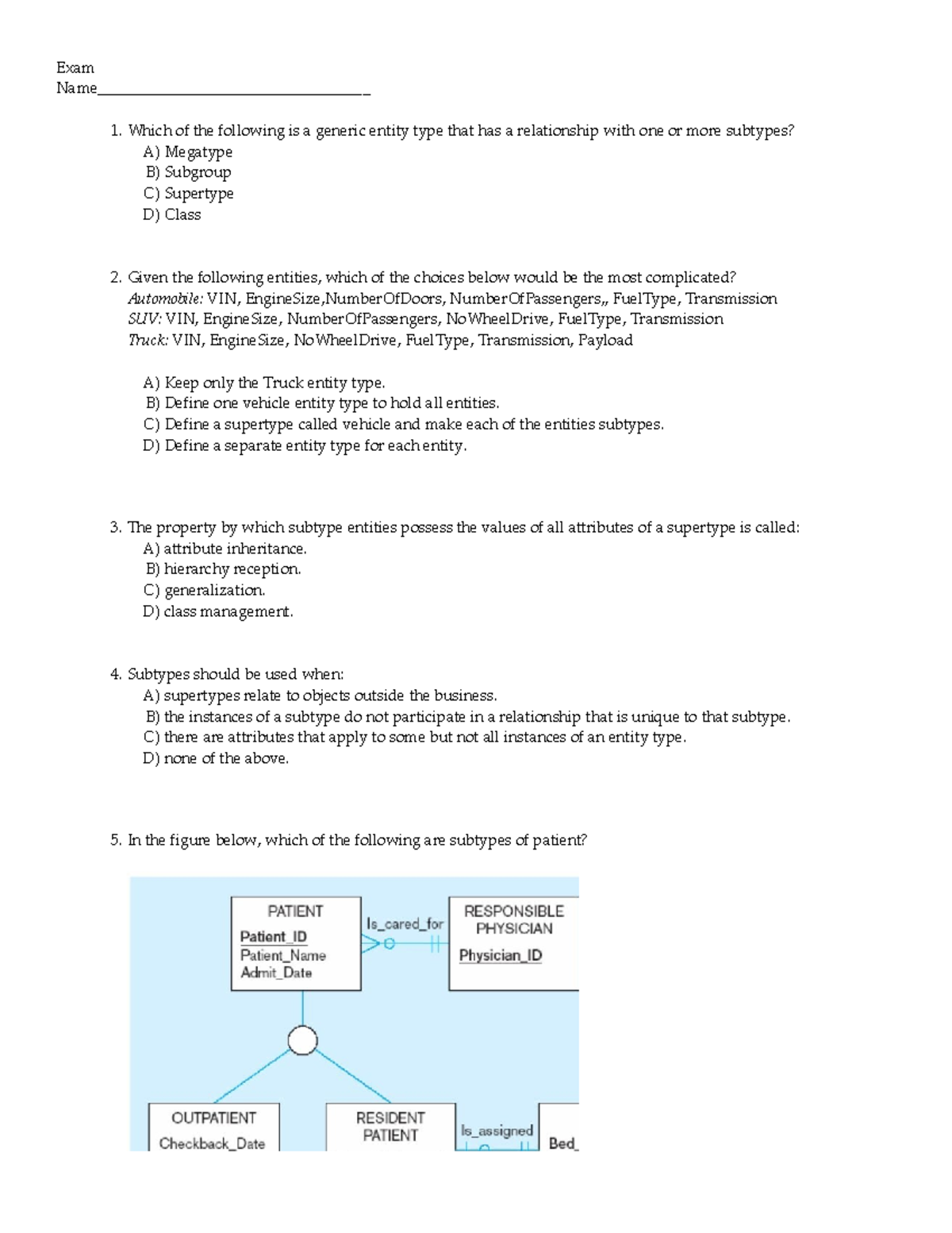 DB 03 - Quiz - Exam Name___________________________________ Which of ...