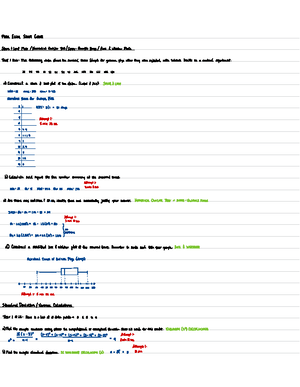 Stat Cheat Sheet Exam 1 - stat cheat sheet Case : each row of data ...