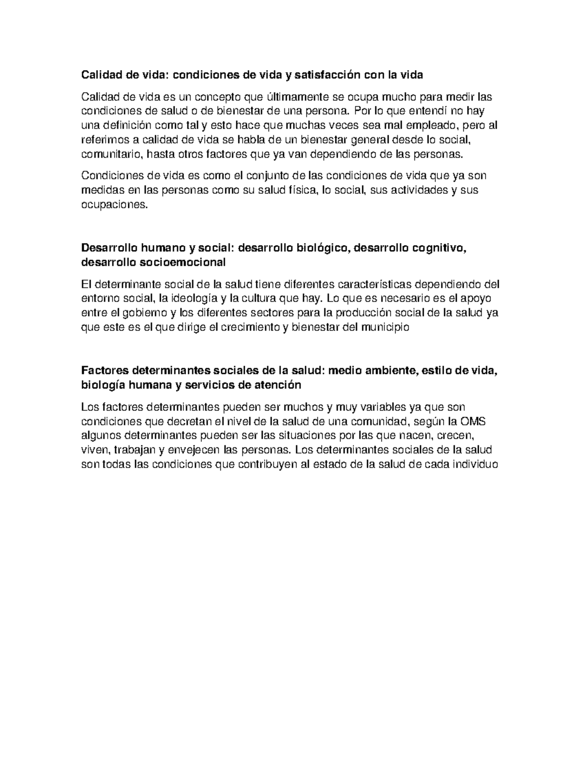 A#1 AVR - actividad 1 - Calidad de vida: condiciones de vida y ...