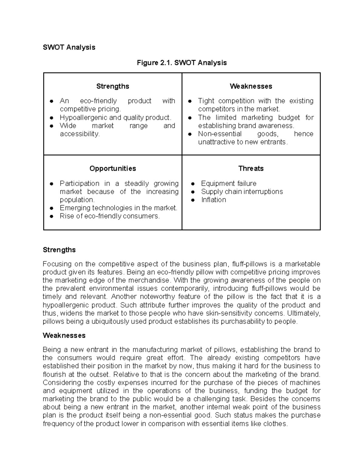 SWOT - fasdfdasf - SWOT Analysis Figure 2. SWOT Analysis Strengths ...
