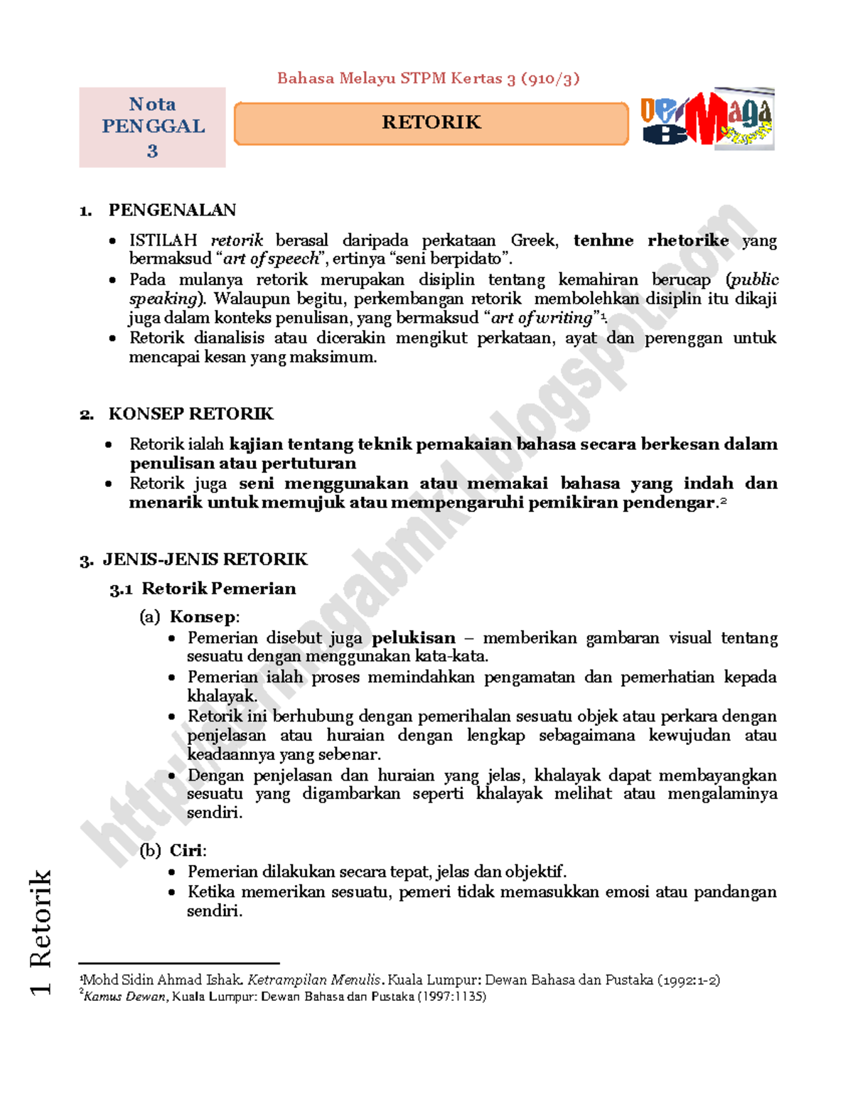 2. BM Sem 3 - Retorik - stpm bahasa melayu sem 3 - Retorik Bahasa Melayu STPM Kertas 3 (910/3) 1 ...