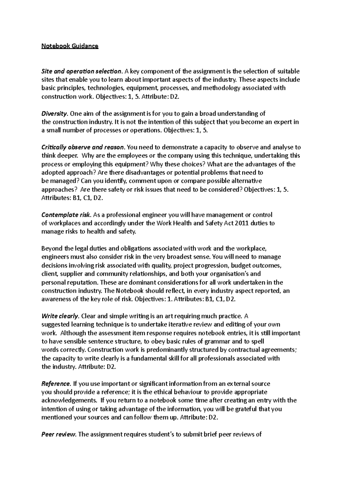 Notebook Guidance - Notebook Guidance Site and operation selection. A ...