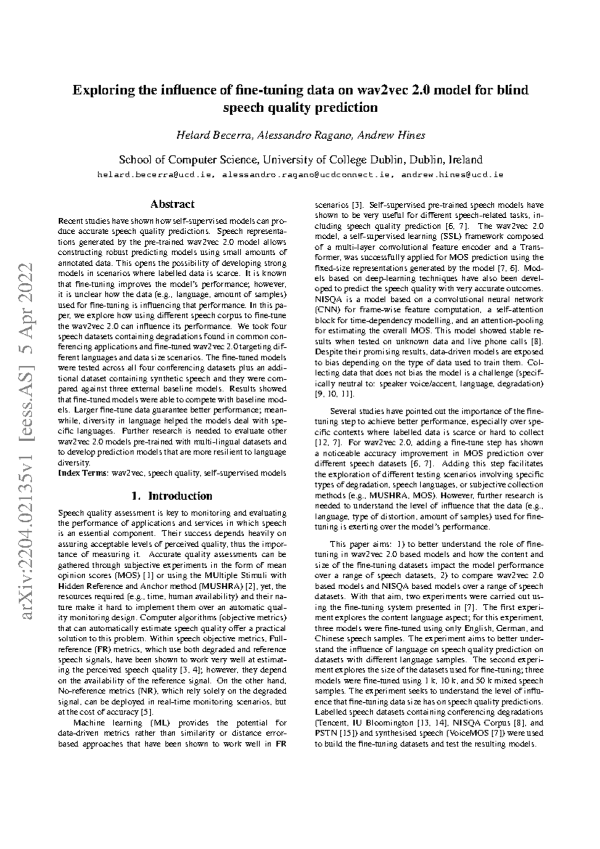 Exploring the influence of fine-tuning data on wav - Speech representa ...
