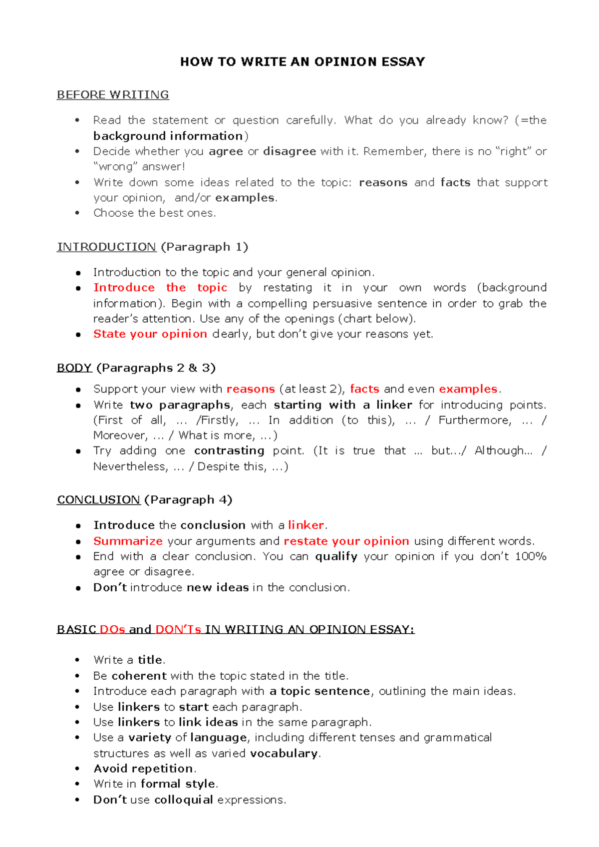 Writing an opinion essay - HOW TO WRITE AN OPINION ESSAY BEFORE WRITING ...