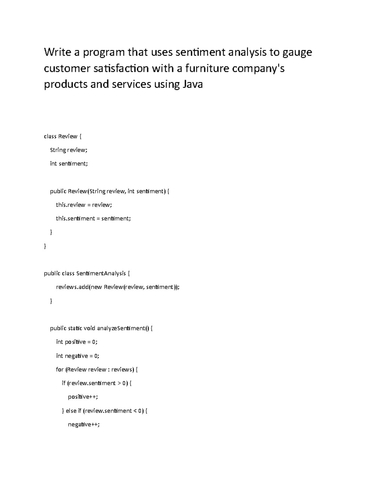 Comp6087-sentiment analysis-Java - Write a program that uses sentiment analysis to gauge ...