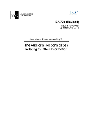 ISA 710 - Lecture notes 3 - International Standard on Auditing ...
