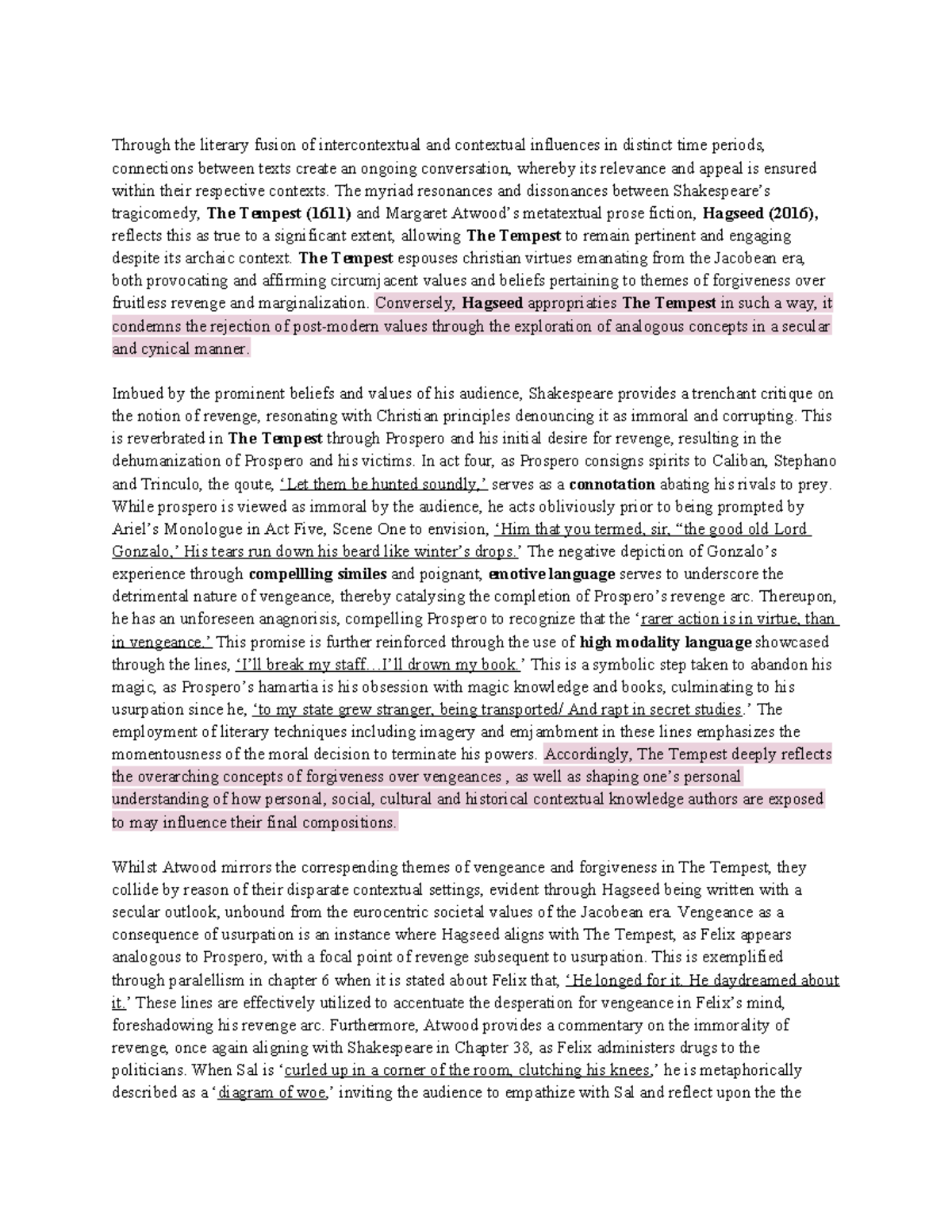 Hagseed x Tempest Essay - Through the literary fusion of ...