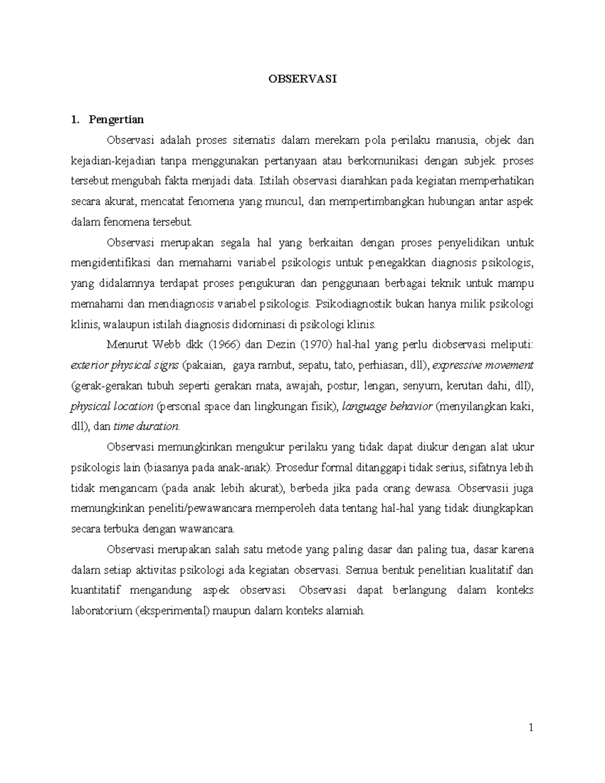 Observasi - Siap - OBSERVASI Pengertian Observasi adalah proses ...