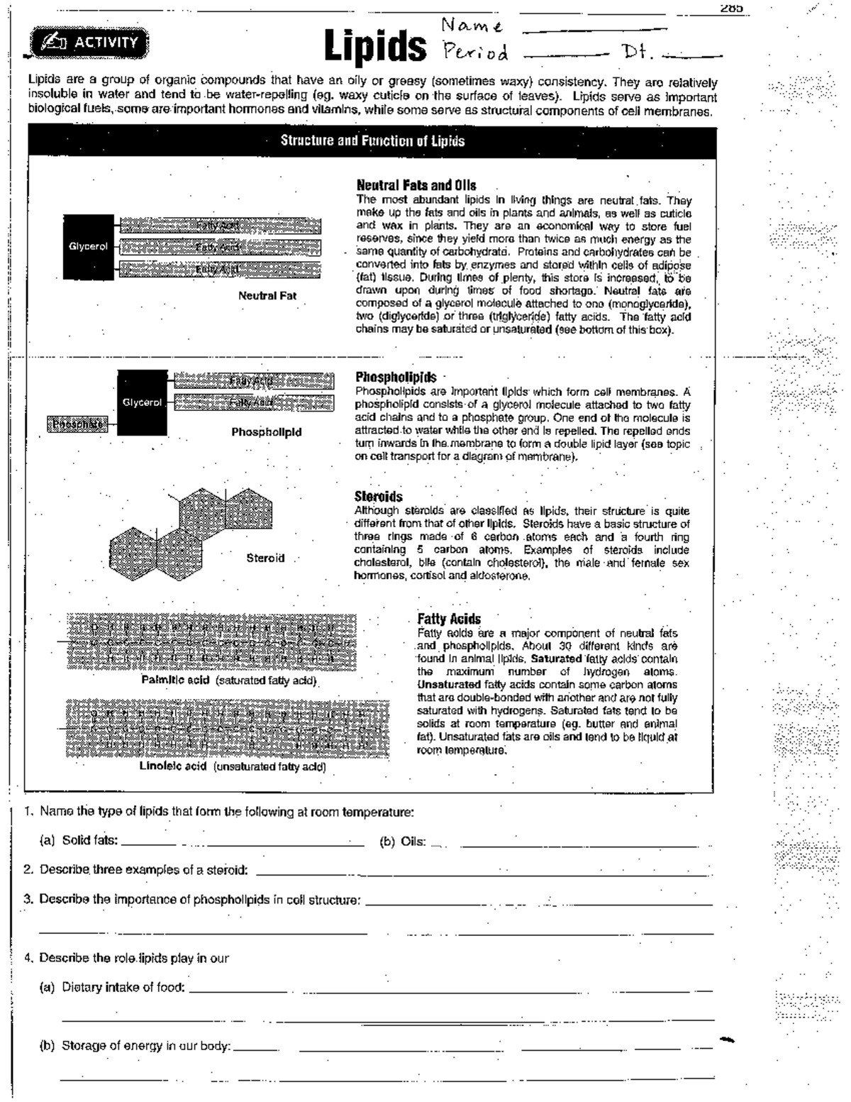 Bio Lipids Wk - Studocu