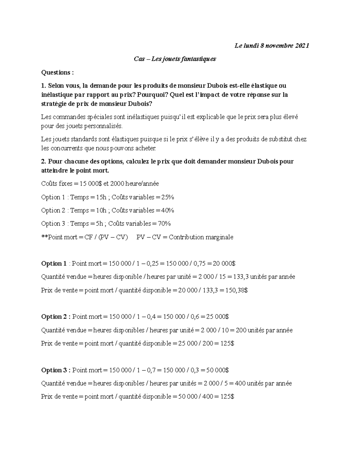 Cas - Les jouets fantastiques - Le lundi 8 novembre 2021 Cas – Les ...