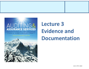 AUD notes - Summary Assurance and Attestation - In auditing, the ...