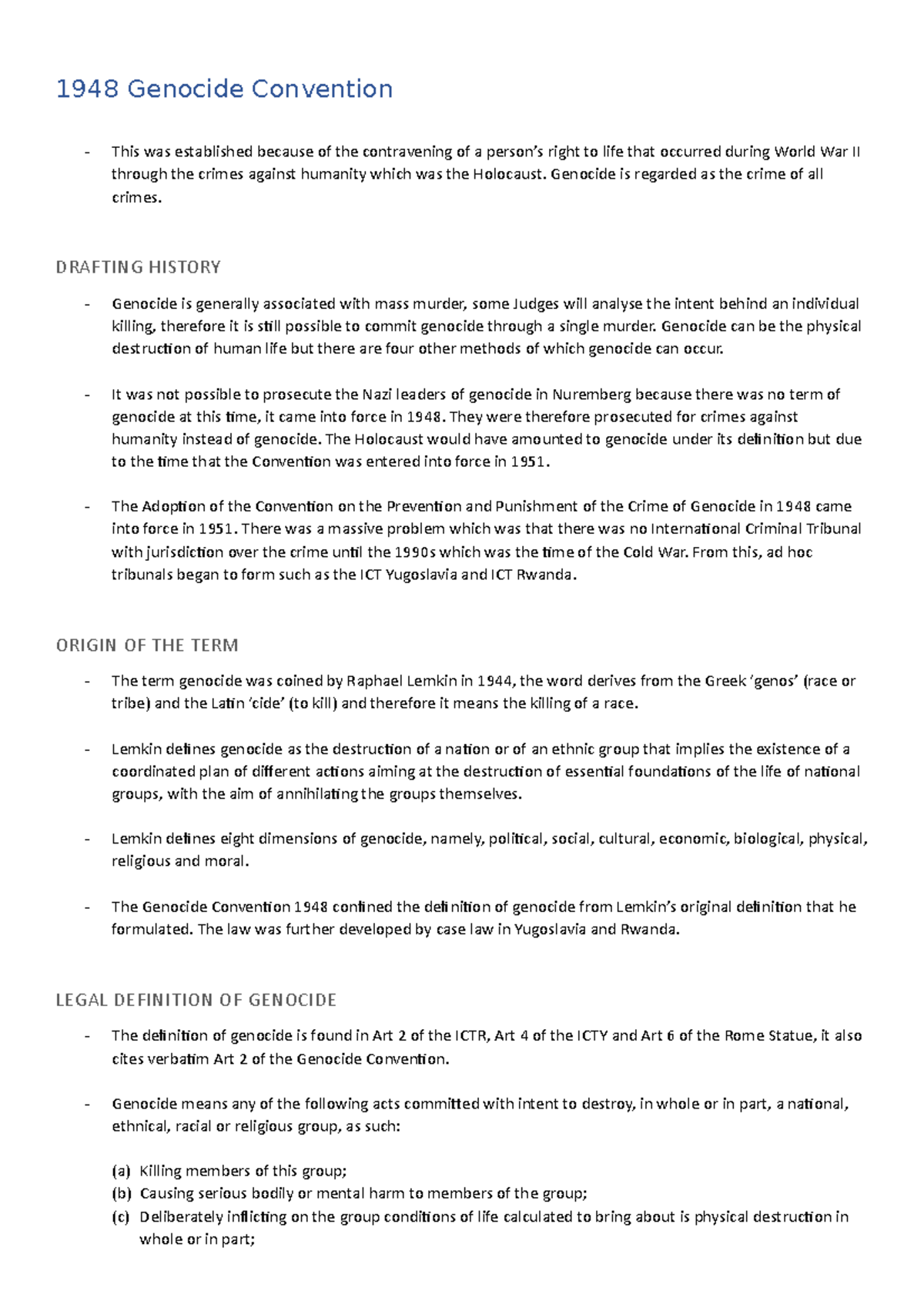 3. 1948 Genocide Convention - 1948 Genocide Convention This was ...