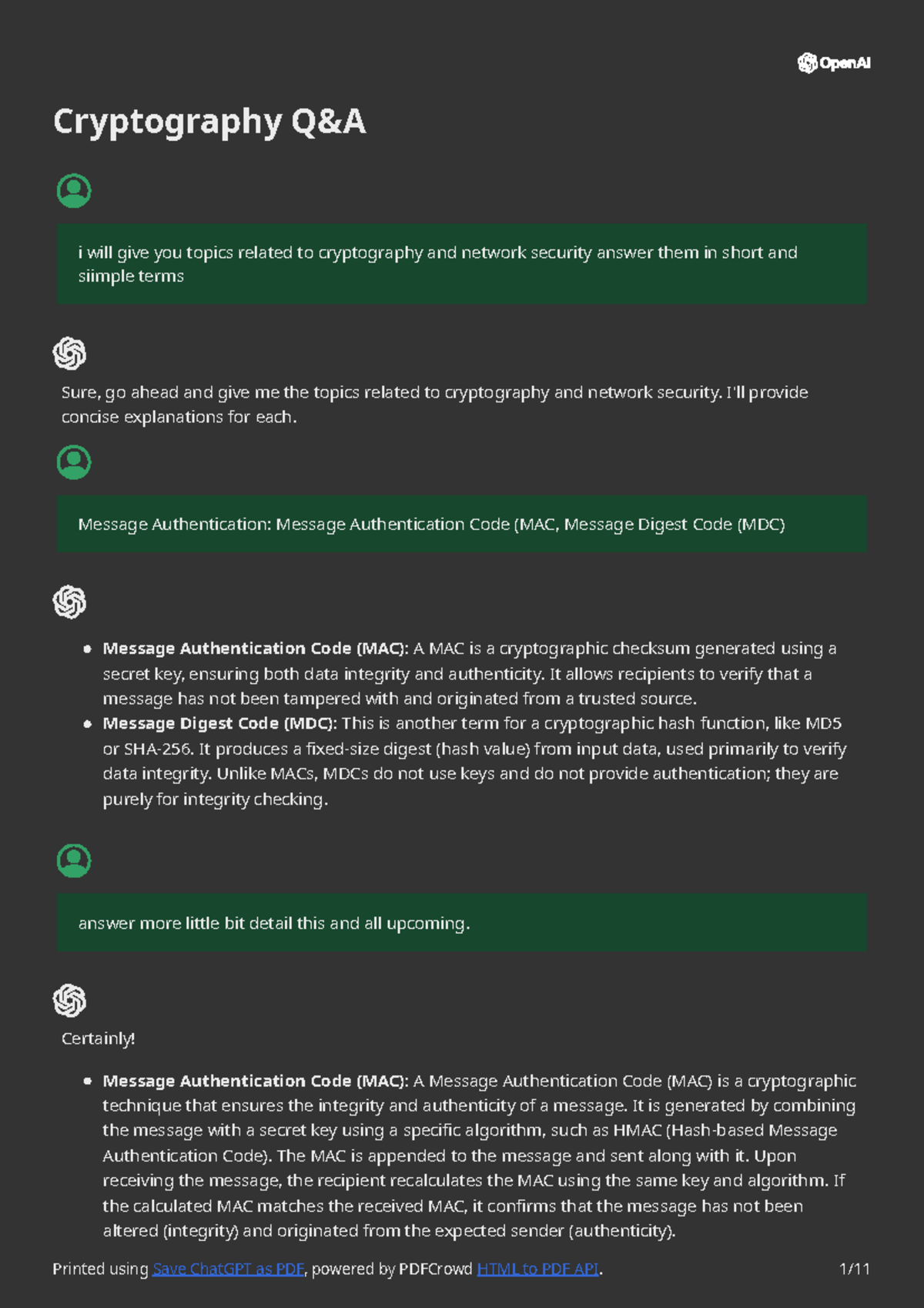 Crptography complete unit 3 topics - Cryptography Q&A Sure, go ahead ...
