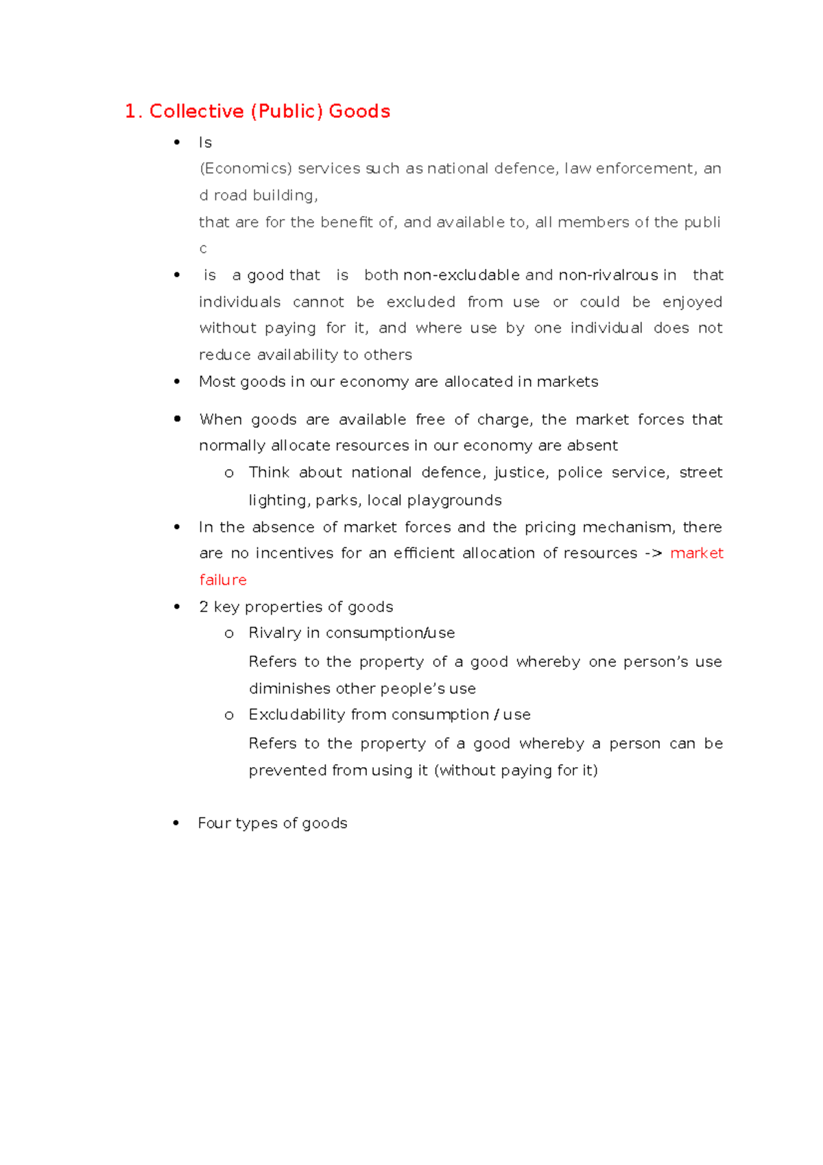 Collective Goods - Economics - 1. Collective (Public) Goods Is ...