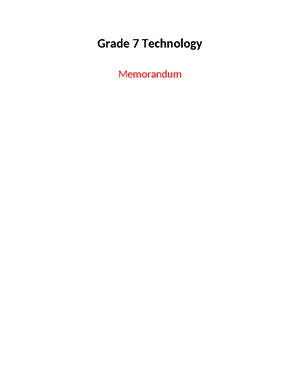 Assessment Task 1 Grade 9 Technology Mini PAT - Test 1 Date: Learner ...