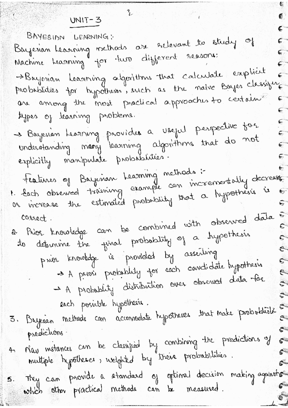 Ml Unit 3 R18 Machine Learning Notes Jntuh 3 Bayesian Bayesian Learning Methods Are Relevant