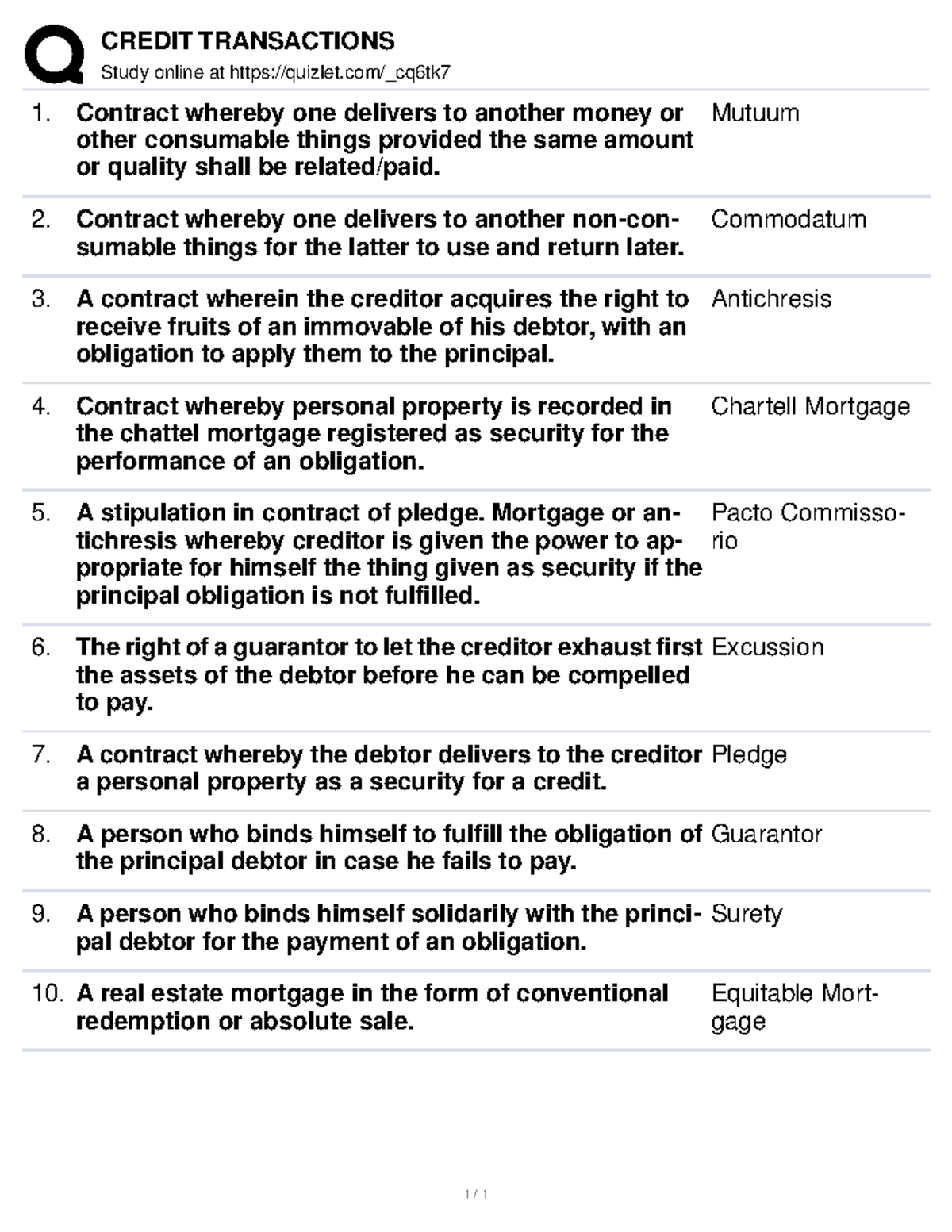 Credit transac 2 - notes on accounting that you may use for reviewing ...