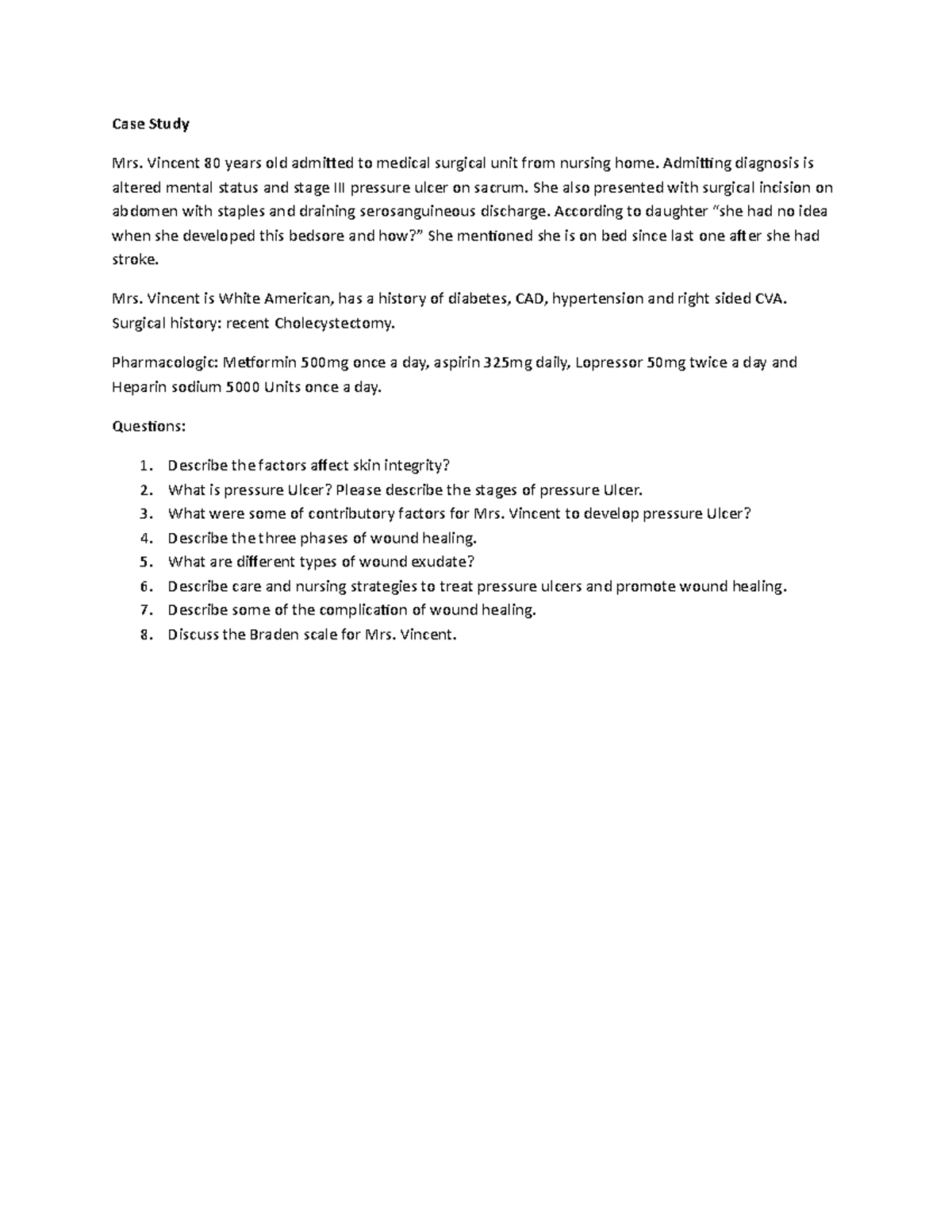 Wound care Ch 36 Case Study - Studocu