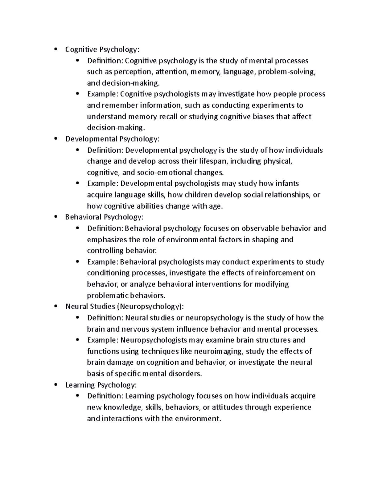 Psychology Study Guide - Cognitive Psychology: Definition: Cognitive ...