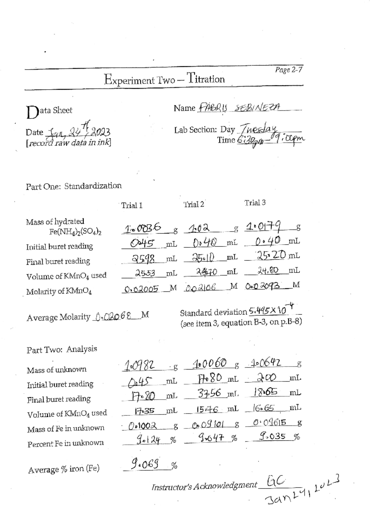 Titration Lab - This is meant to guide you in your Lab report. I have ...