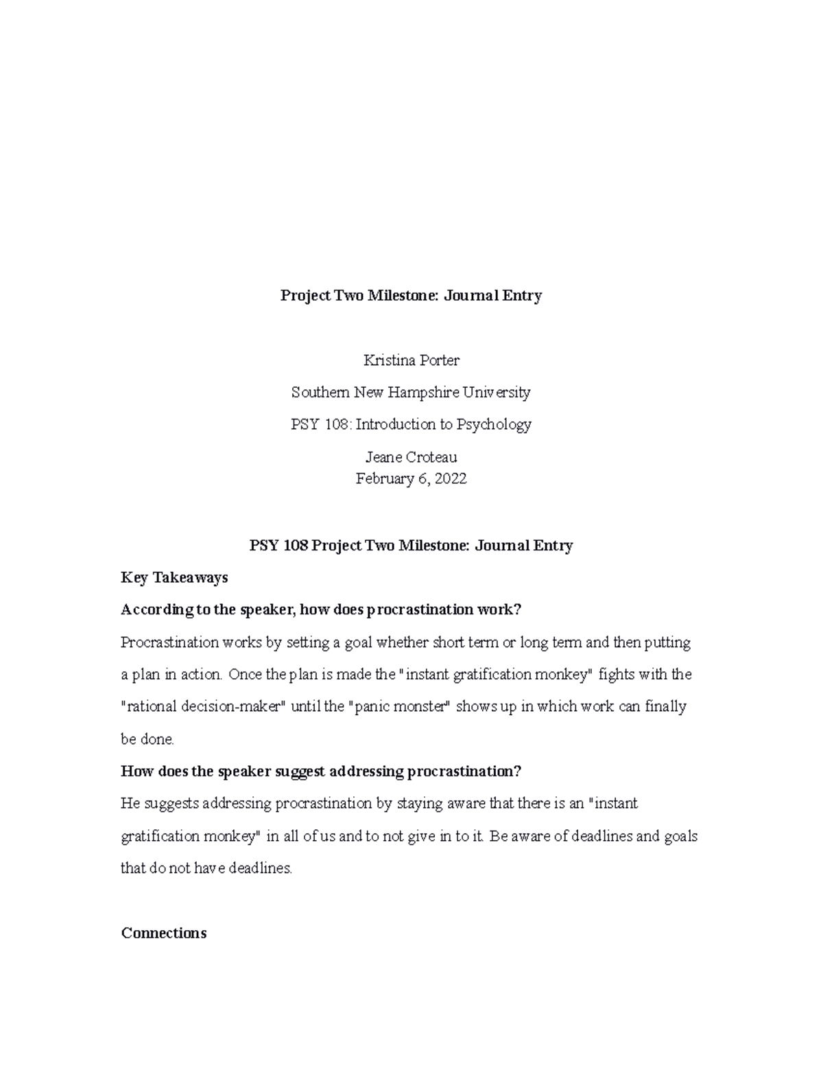 Project 2 Reflective Journal - Project Two Milestone: Journal Entry ...
